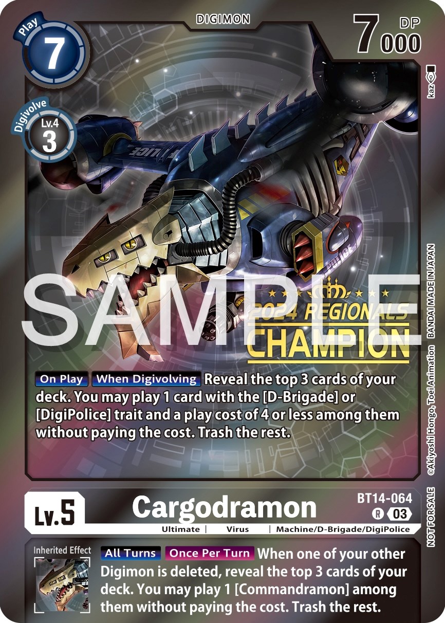 Cargodramon (2024 Regionals Champion) - Blast Ace - Digimon Card Game