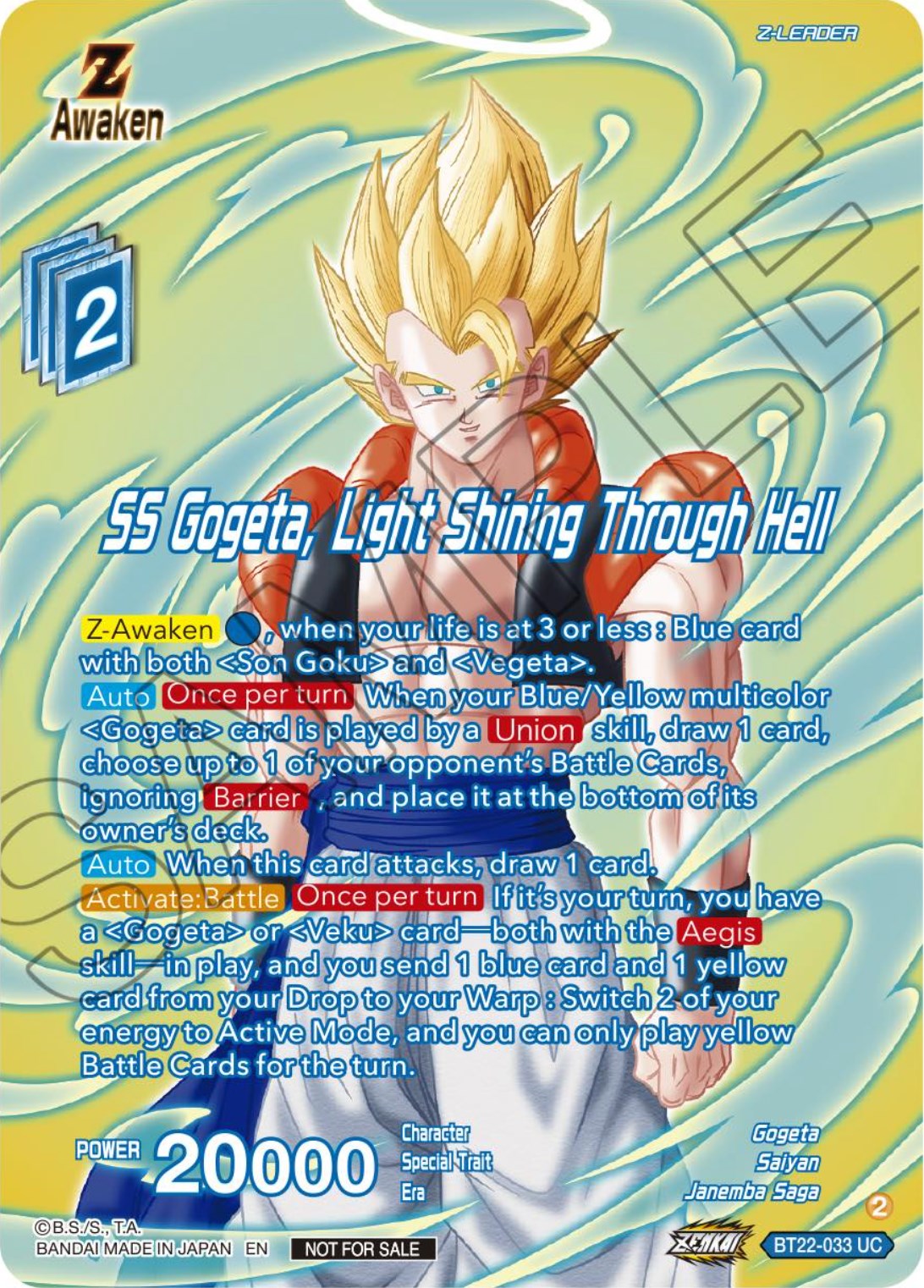 SS Gogeta, Light Shining Through Hell (Premium Alt-Art Card Set 2024 ...