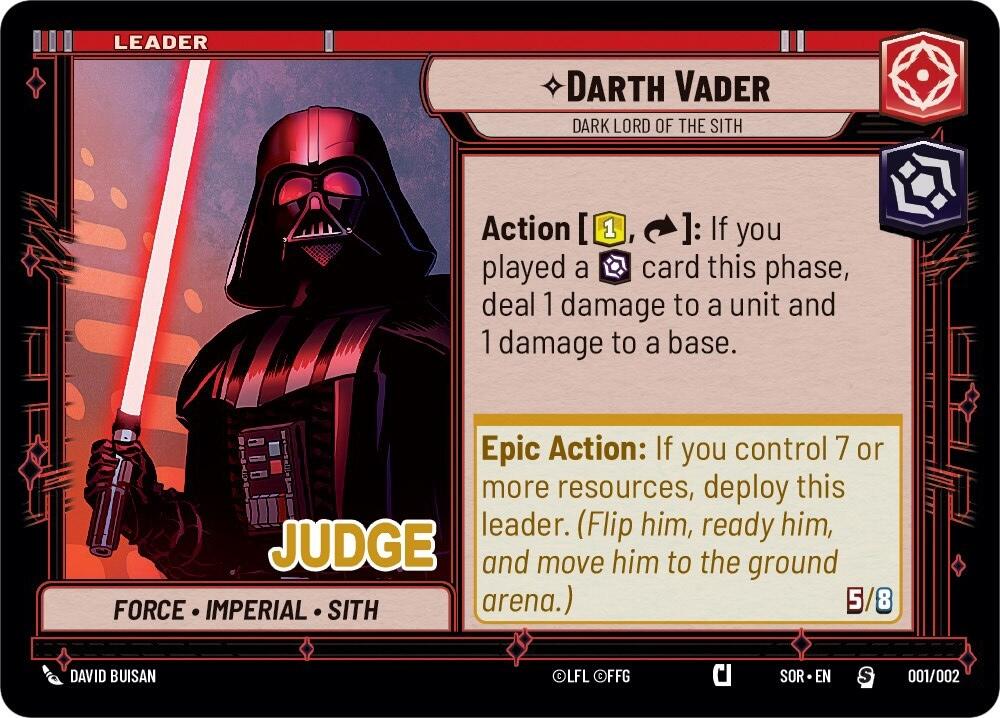 Darth Vader - Dark Lord of the Sith - Judge Promos - Star Wars: Unlimited