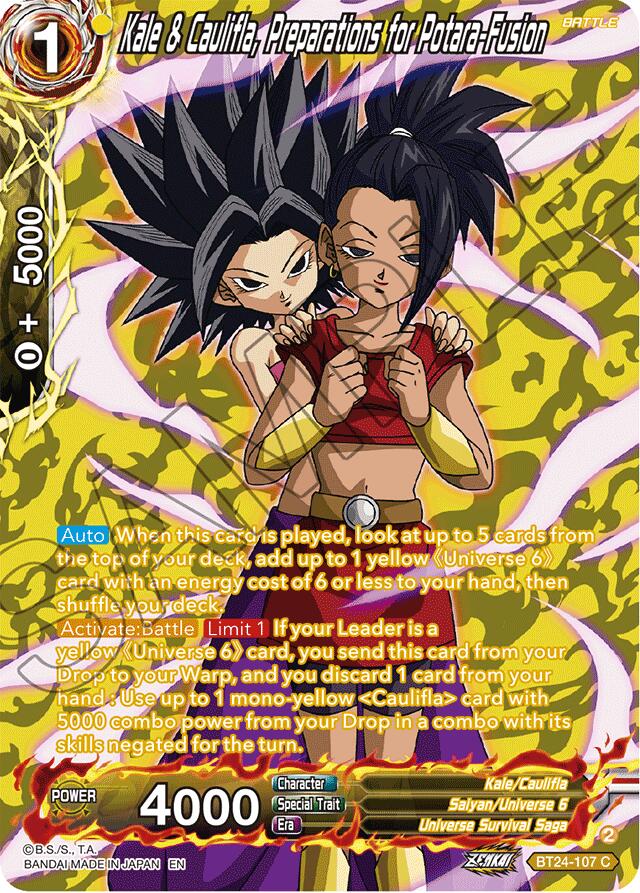 Kale & Caulifla, Preparations for Potara-Fusion (Collector Booster ...