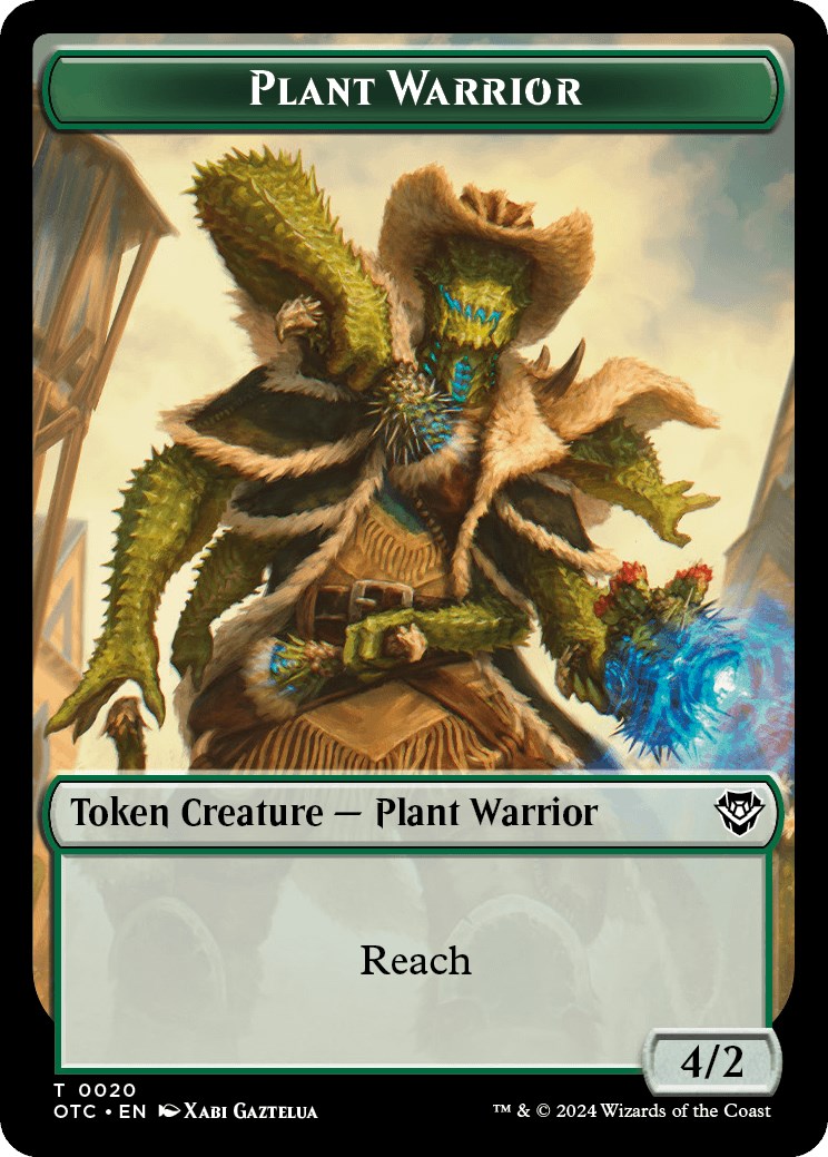 Plant Warrior // Treasure Double-Sided Token - Commander: Outlaws of ...