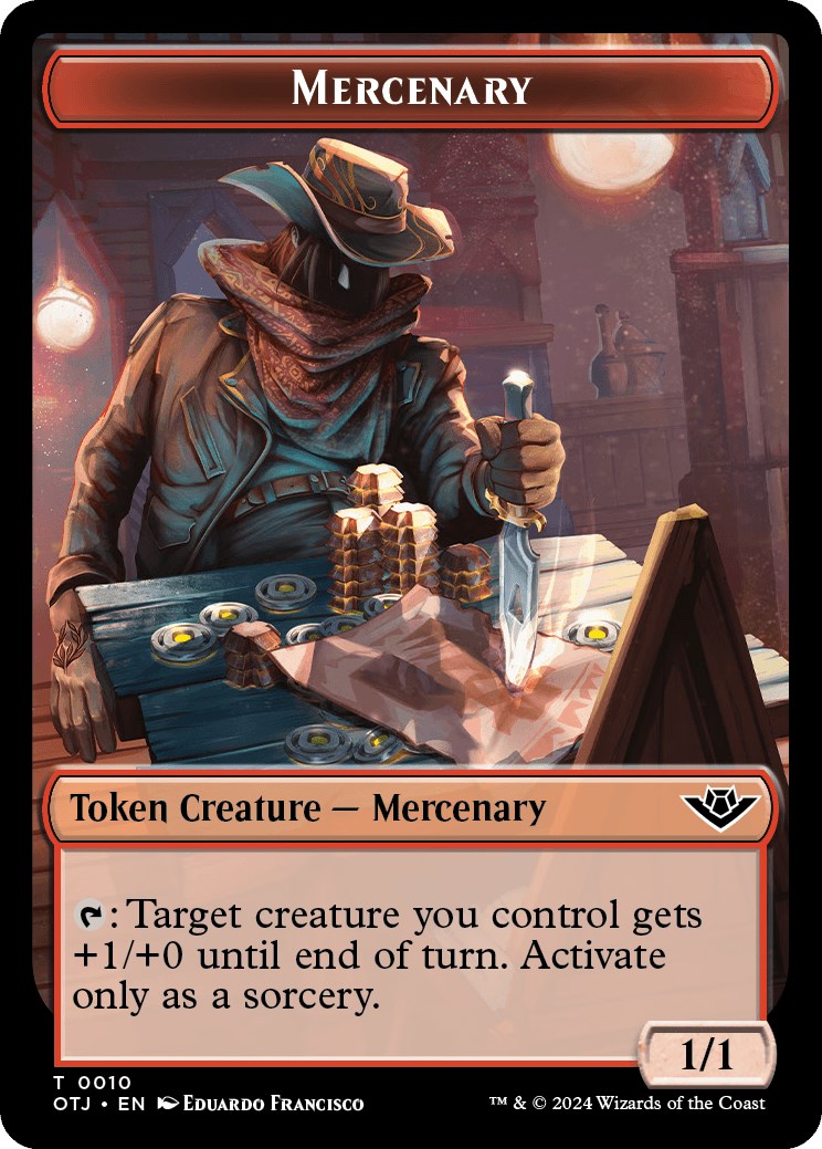 Mercenary // Human Rogue Double-Sided Token - Outlaws of Thunder ...