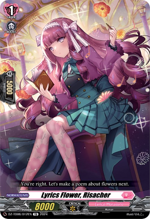Lyrics Flower, Risacher - DZ-TD06: Start Up Trial Deck "Lyrical Monasterio" - Cardfight Vanguard