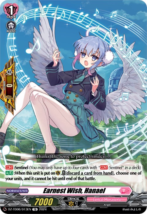 Earnest Wish, Hanael - DZ-TD06: Start Up Trial Deck "Lyrical Monasterio" - Cardfight Vanguard