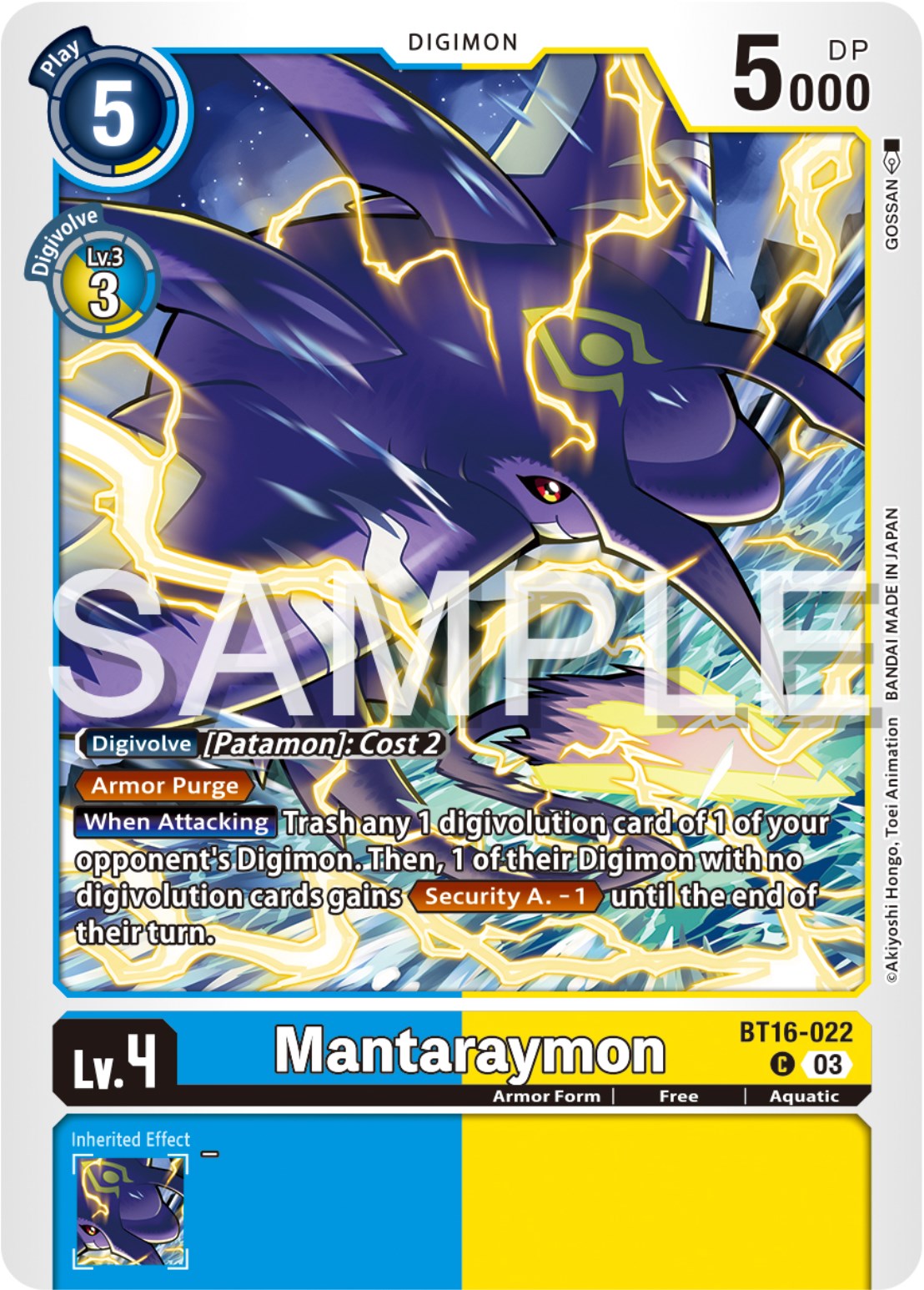 Mantaraymon - Beginning Observer - Digimon Card Game