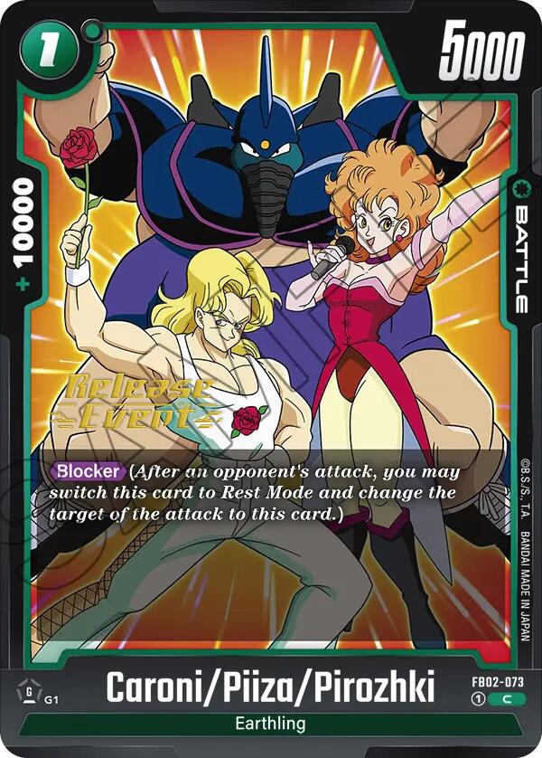 Caroni/Piiza/Pirozhki - Blazing Aura Release Event Cards - Dragon Ball ...