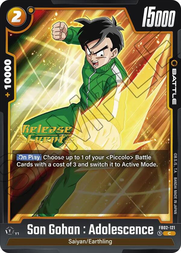 Son Gohan : Adolescence - FB02-121 - Blazing Aura Release Event Cards - Dragon Ball Super ...