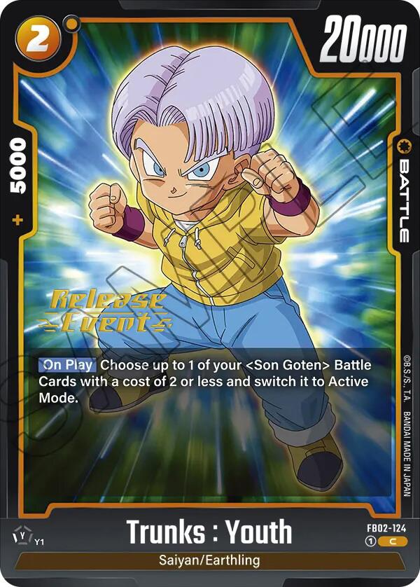 Trunks : Youth - Blazing Aura Release Event Cards - Dragon Ball Super: Fusion World