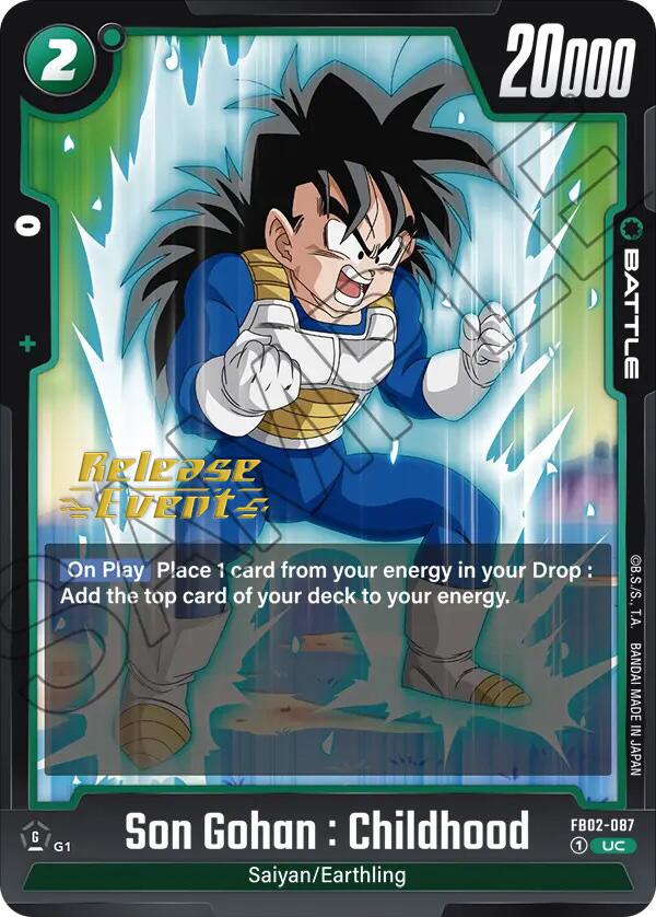 Son Gohan : Childhood - FB02-087 - Blazing Aura Release Event Cards - Dragon Ball Super: Fusion ...