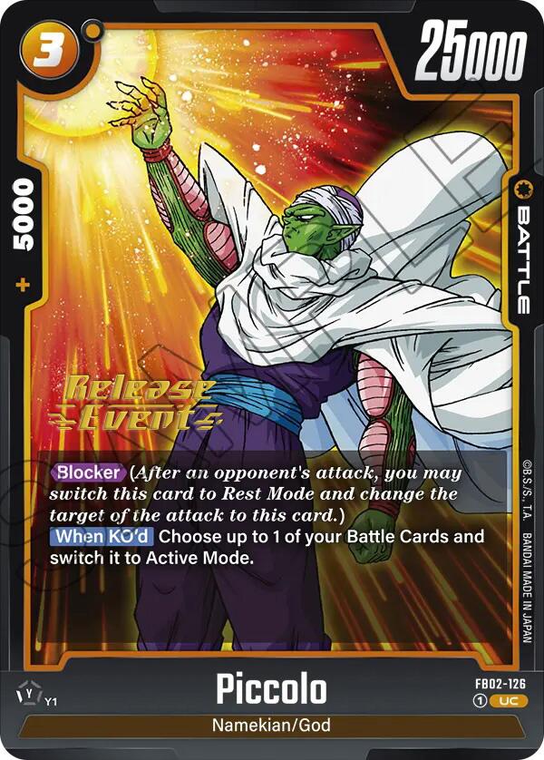 Piccolo - FB02-126 - Blazing Aura Release Event Cards - Dragon Ball ...