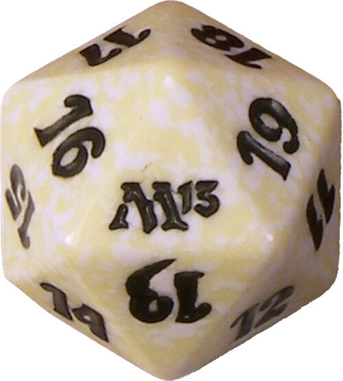Magic 2013 (M13) Spindown Die - White - Wizards of the Coast Dice ...