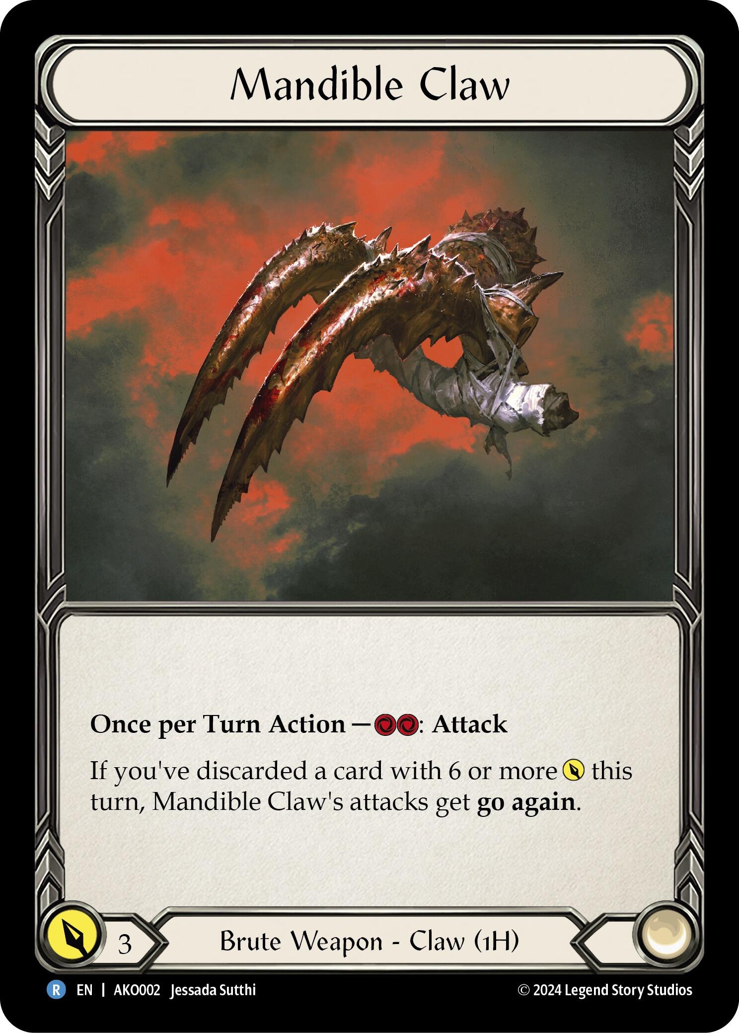 Mandible Claw - Armory Deck: Kayo - Flesh and Blood TCG
