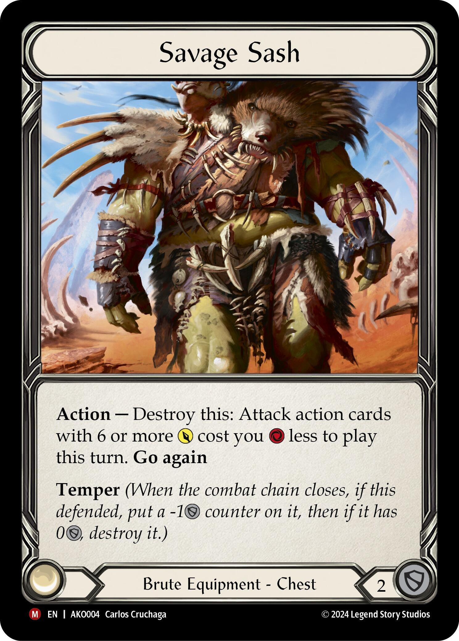 Savage Sash - Armory Deck: Kayo - Flesh and Blood TCG