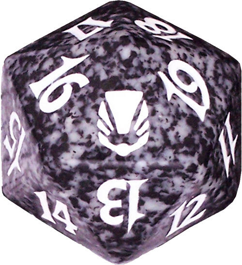 Darksteel Spindown Die - Black - Wizards of the Coast Dice - Life Counters