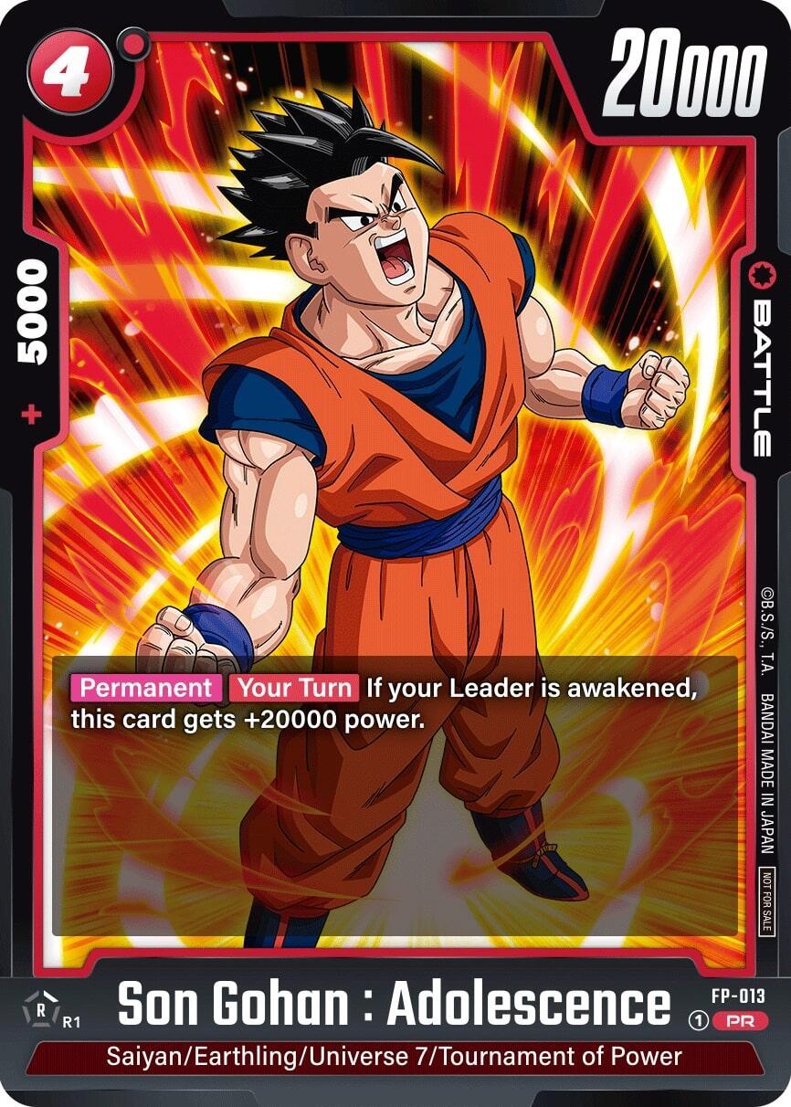 Son Gohan : Adolescence - FP-013 - Fusion World Promotion Cards and ...