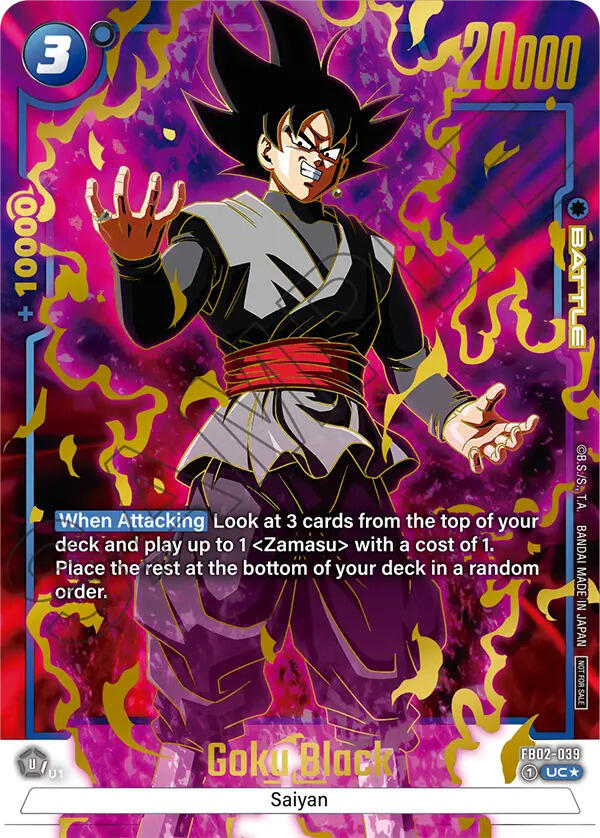 Goku Black - FB02-039 (Championship Pack 01) (Gold) - Tournament and Championship Promos ...