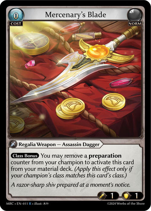 Mercenary's Blade - Mercurial Heart - Grand Archive TCG