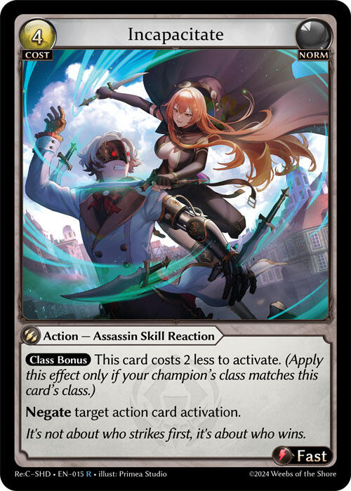 Incapacitate - Tristan Re:Collection, Shadowdancer - Grand Archive TCG