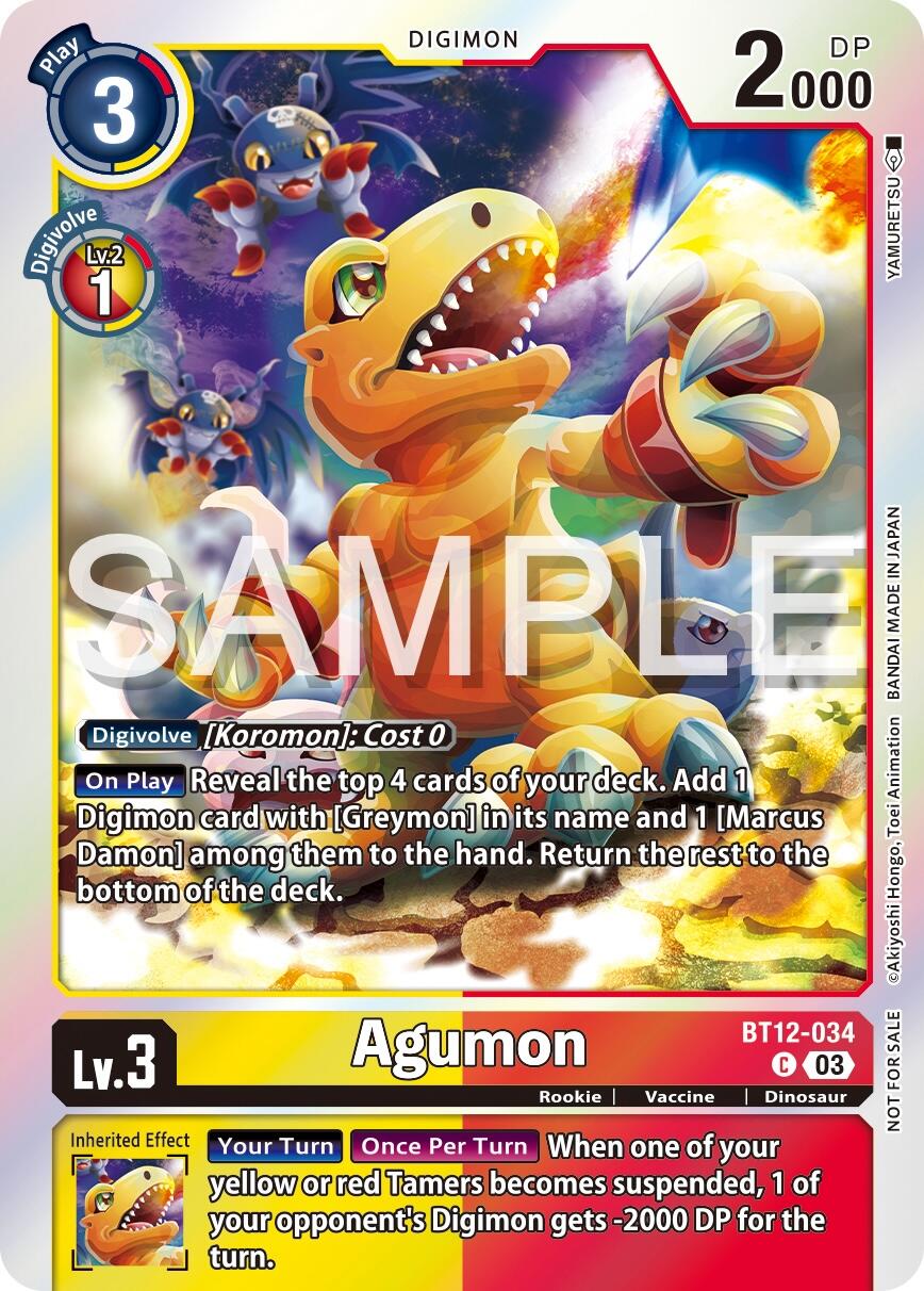 Agumon - BT12-034 (Official Tournament Vol.13 Winner Pack) - Across Time - Digimon Card Game