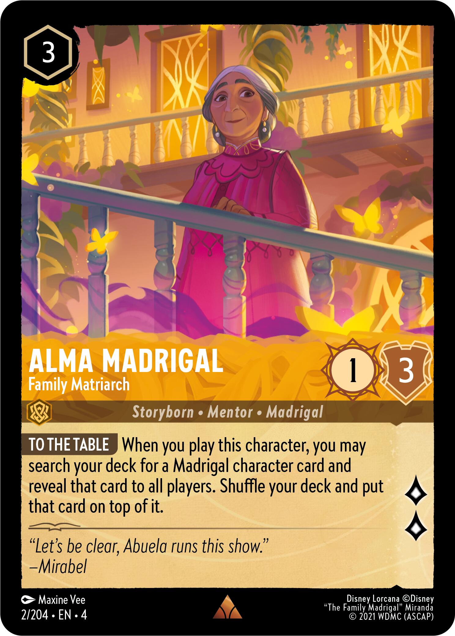 Alma Madrigal - Family Matriarch - Ursula's Return - Disney Lorcana