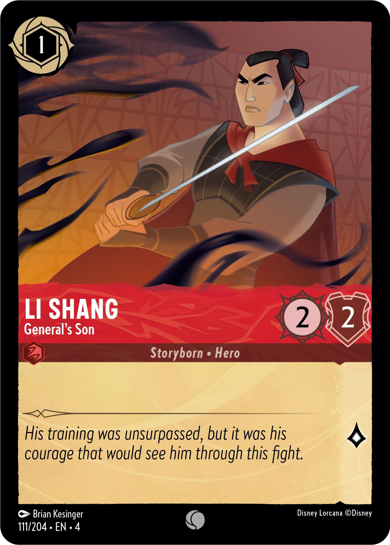Li Shang - General's Son - Ursula's Return - Disney Lorcana