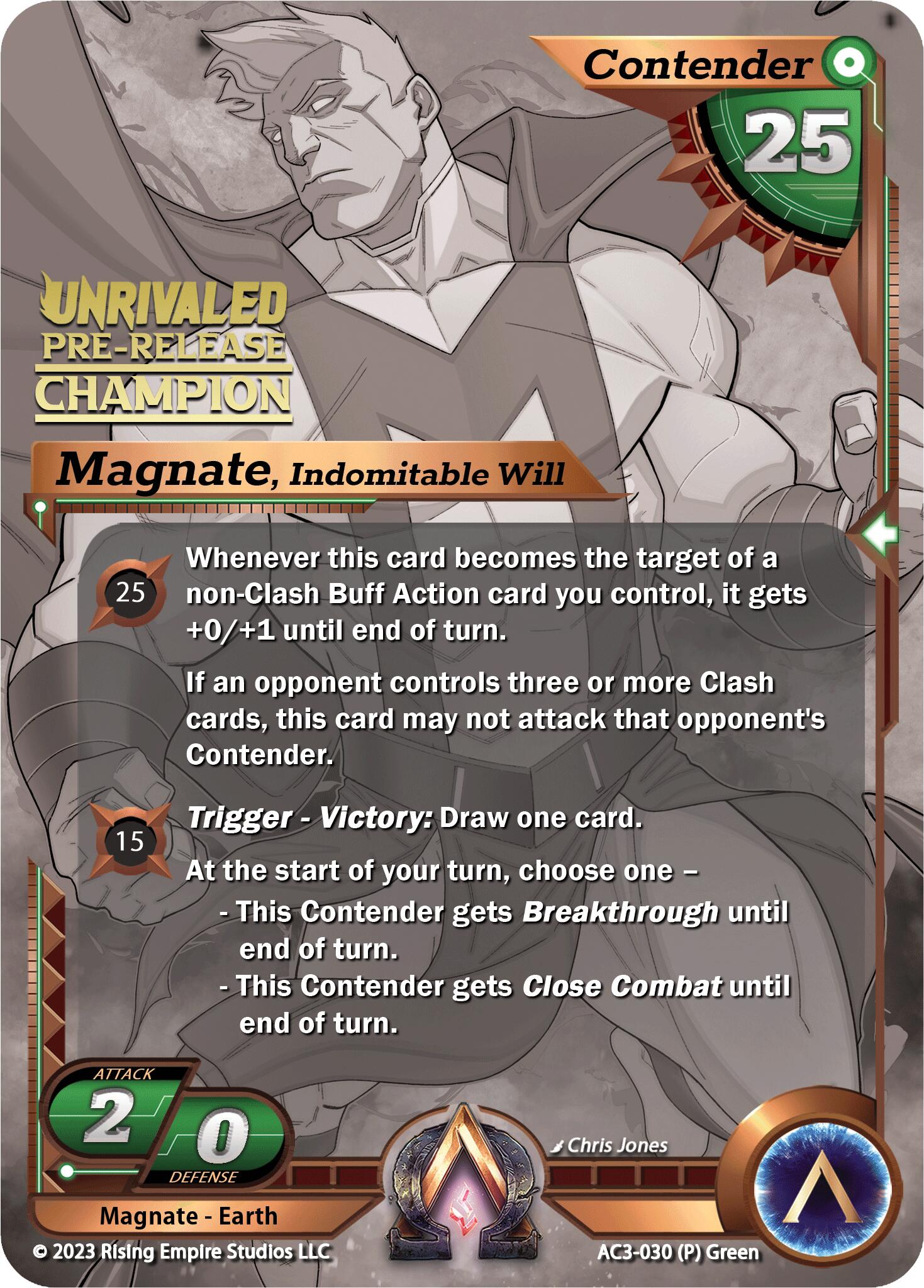 Magnate, Indomitable Will (Pre-Release Champion) - Unrivaled - Alpha Clash