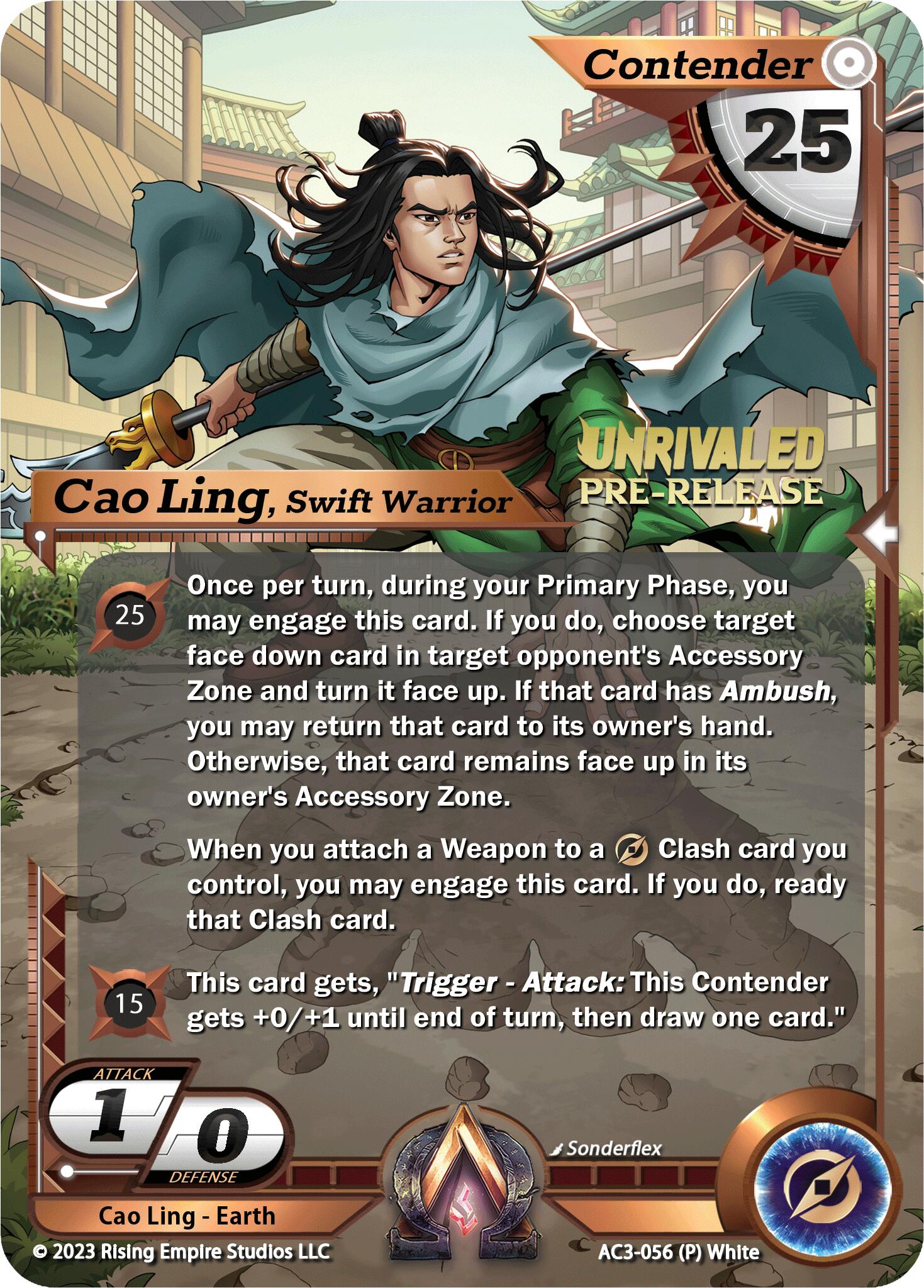 Cao Ling, Swift Warrior (Pre-Release) - Unrivaled - Alpha Clash
