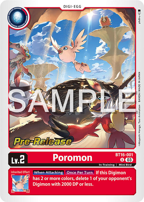 Poromon - Beginning Observer Pre-Release Cards - Digimon Card Game