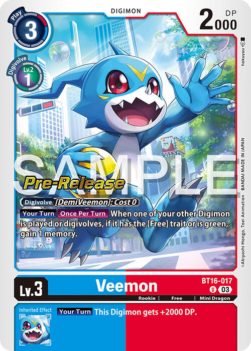 Veemon - Beginning Observer Pre-Release Cards - Digimon Card Game