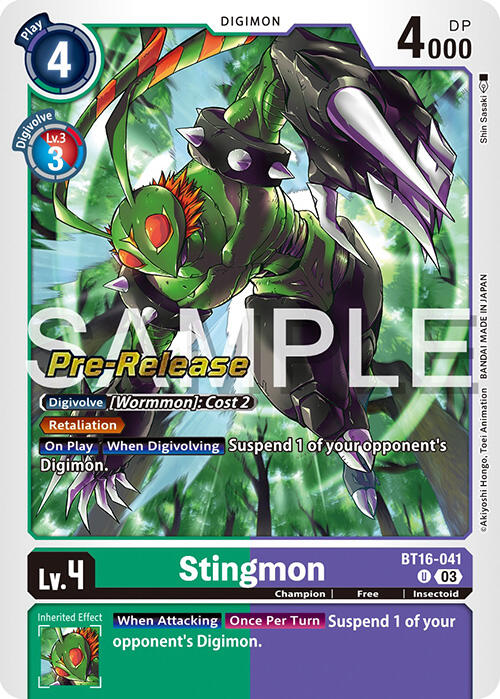 Stingmon - Beginning Observer Pre-Release Cards - Digimon Card Game