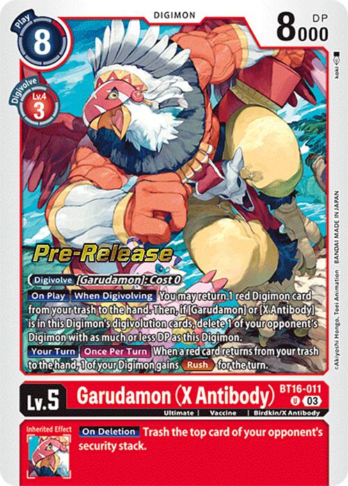 Garudamon (X Antibody) - Beginning Observer Pre-Release Cards - Digimon ...