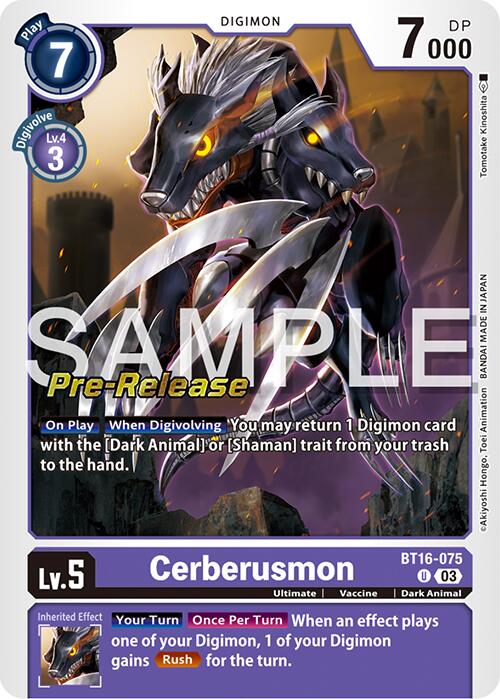 Cerberusmon - Beginning Observer Pre-Release Cards - Digimon Card Game
