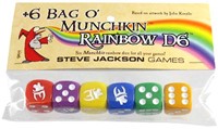 Munchkin +6 Bag of Munchkin Rainbow D6 - Steve Jackson Games - Boardgames