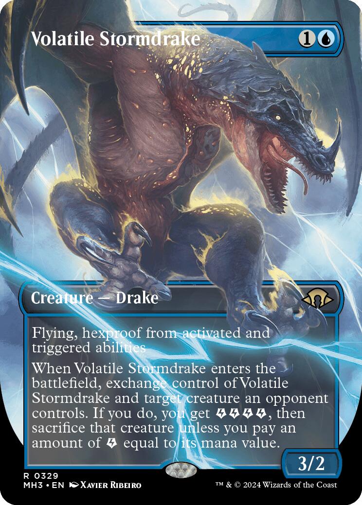 Volatile Stormdrake (Borderless) - Modern Horizons 3 - Magic: The Gathering