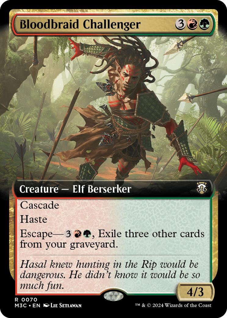 Bloodbraid Challenger (Extended Art) (Ripple Foil) - Commander: Modern Horizons 3 - Magic: The ...