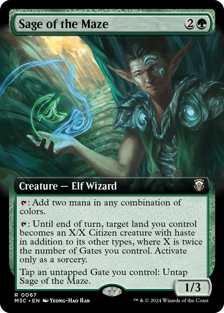 Sage of the Maze (Extended Art) (Ripple Foil) - Commander: Modern Horizons 3 - Magic: The Gathering