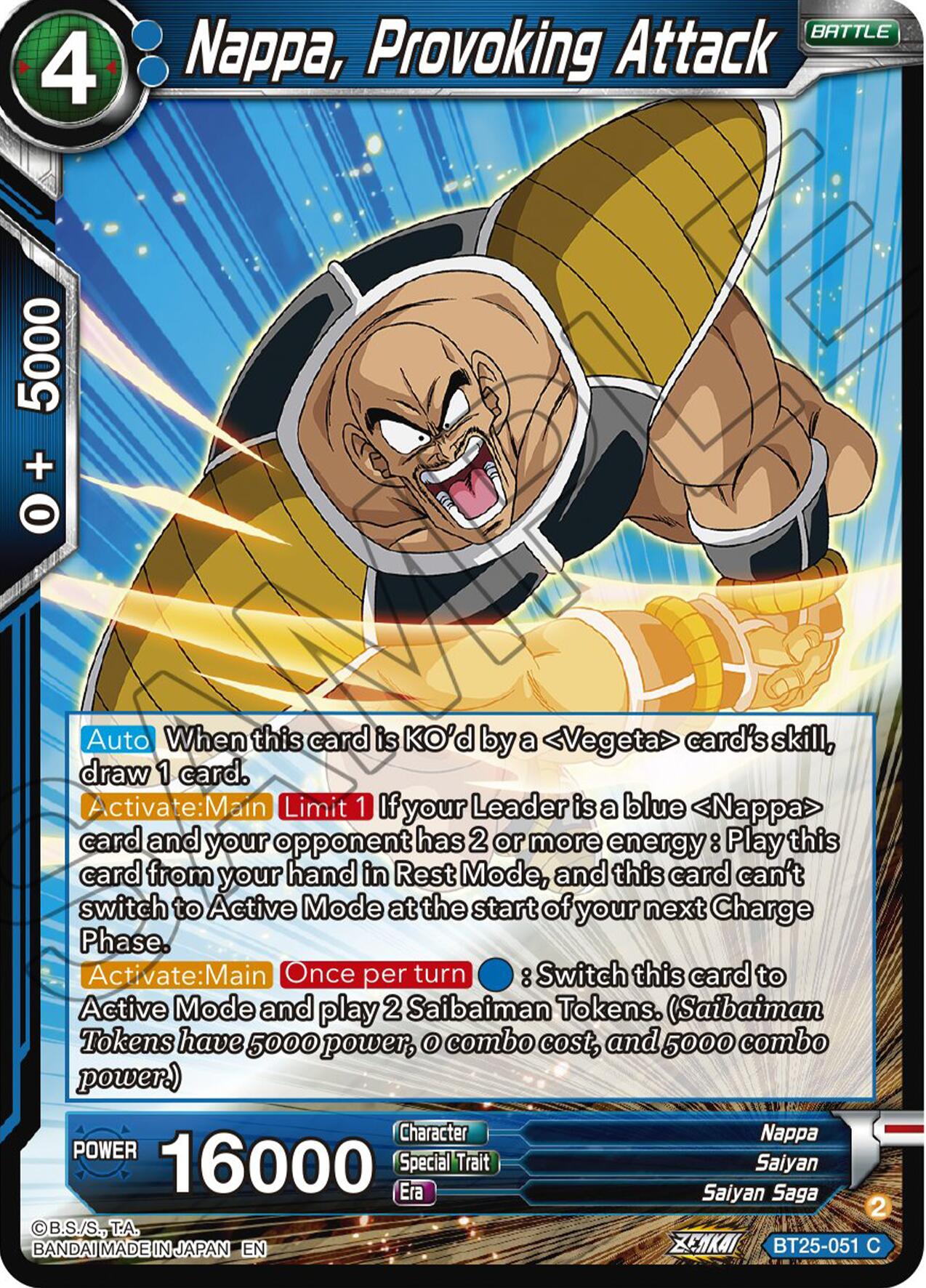 Nappa, Provoking Attack - Legend of the Dragon Balls - Dragon Ball ...
