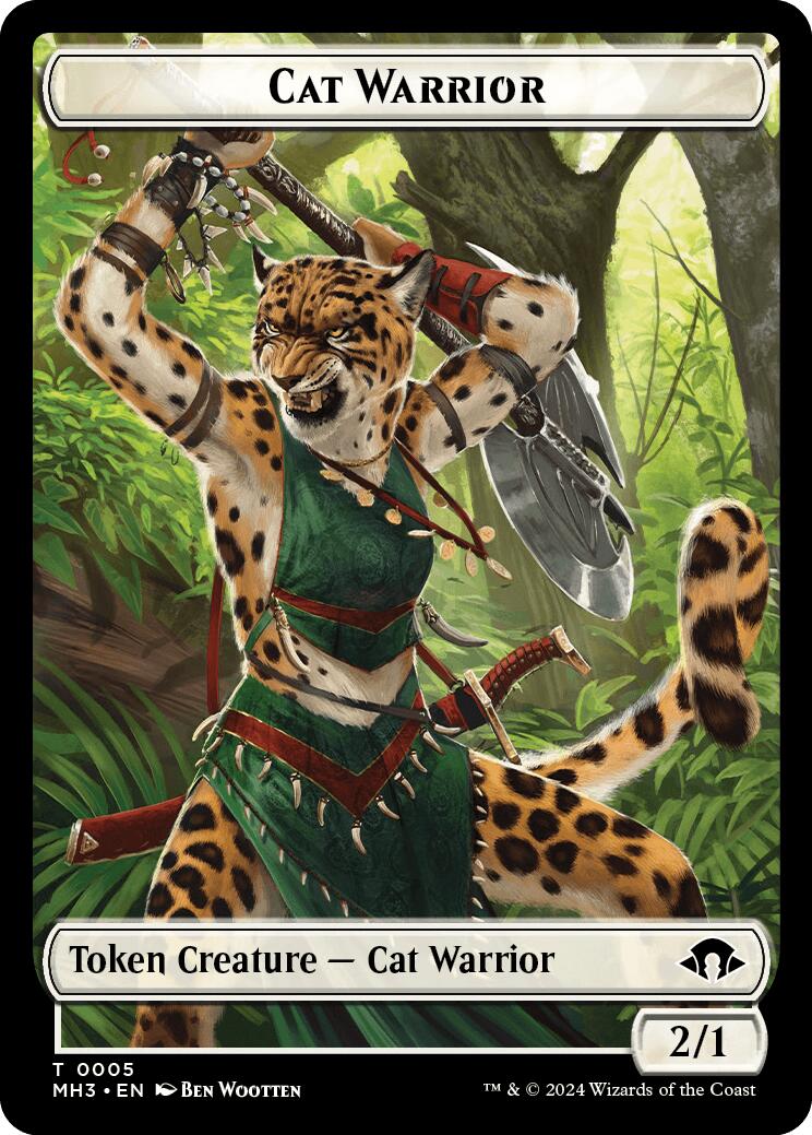 Cat Warrior // Energy Reserve Double-Sided Token - Modern Horizons 3 ...