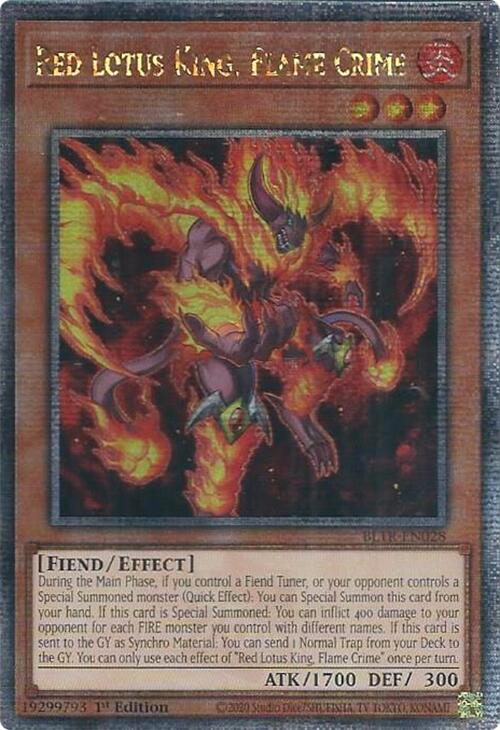 Red Lotus King, Flame Crime (Quarter Century Secret Rare) - Battles of ...