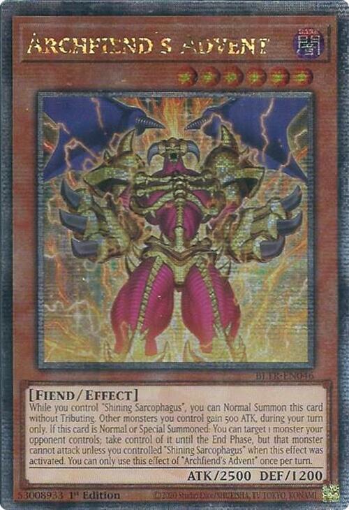 Archfiend's Advent (Quarter Century Secret Rare) - Battles of Legend: Terminal Revenge - YuGiOh