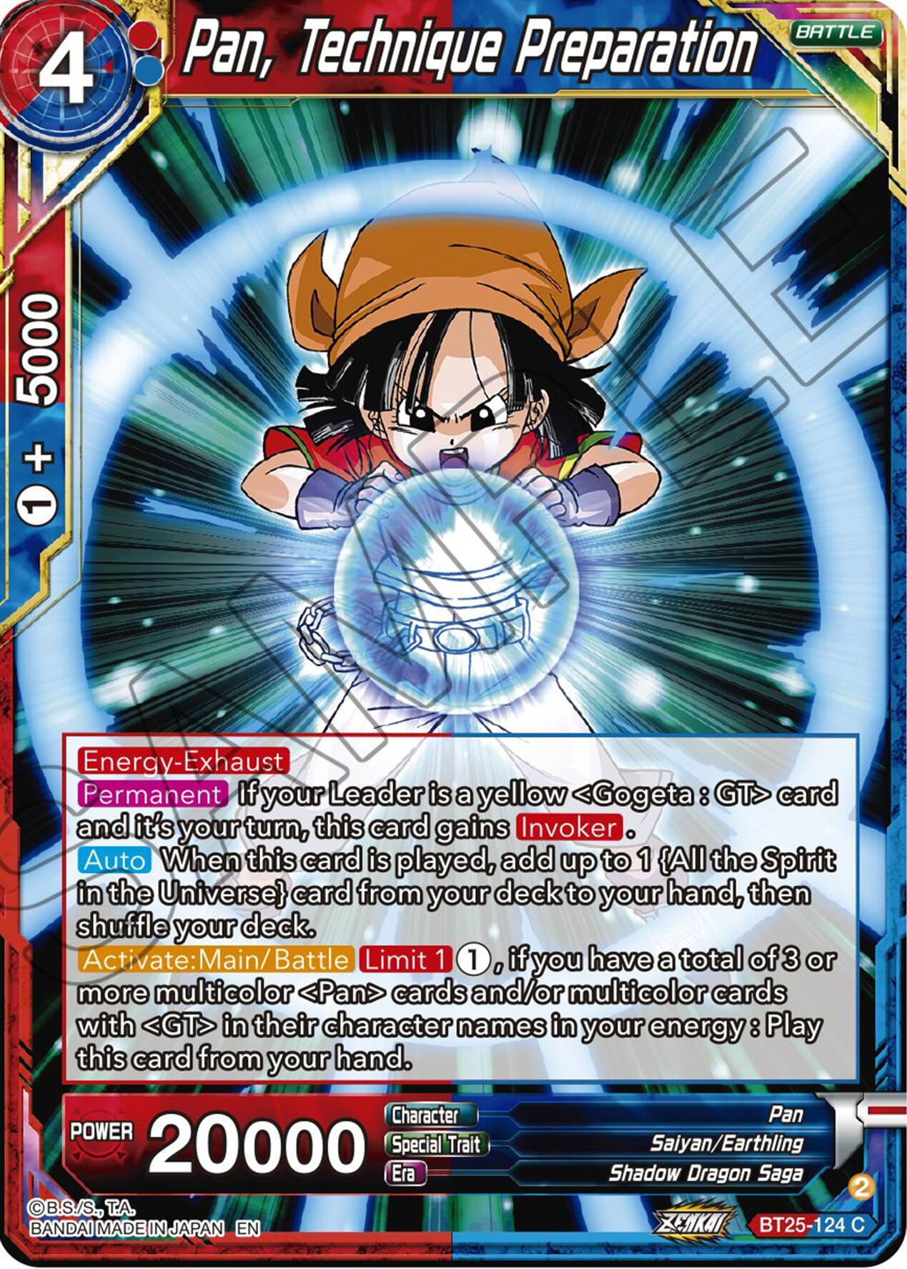 Pan, Technique Preparation - Legend of the Dragon Balls - Dragon Ball ...