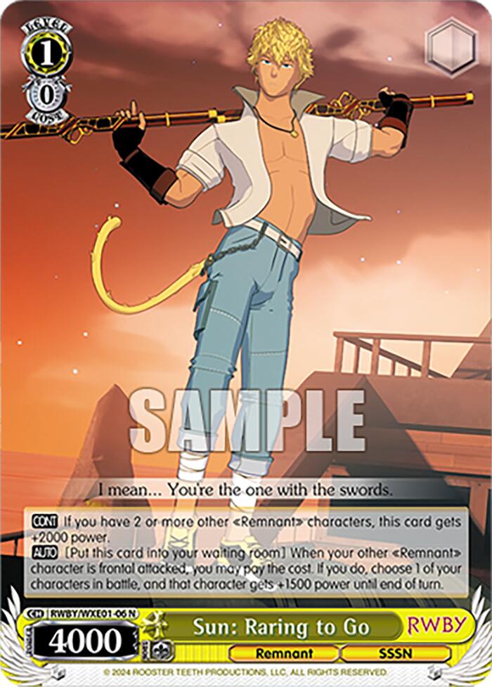 Sun: Raring to Go - RWBY Premium Booster - Weiss Schwarz