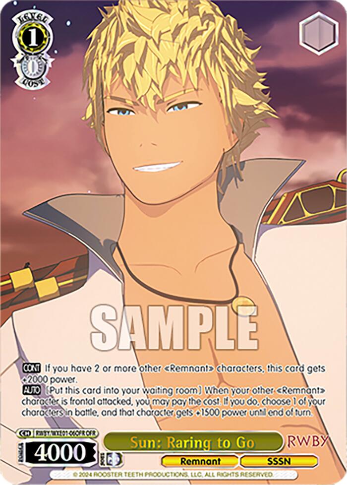 Sun: Raring to Go (OFR) - RWBY Premium Booster - Weiss Schwarz