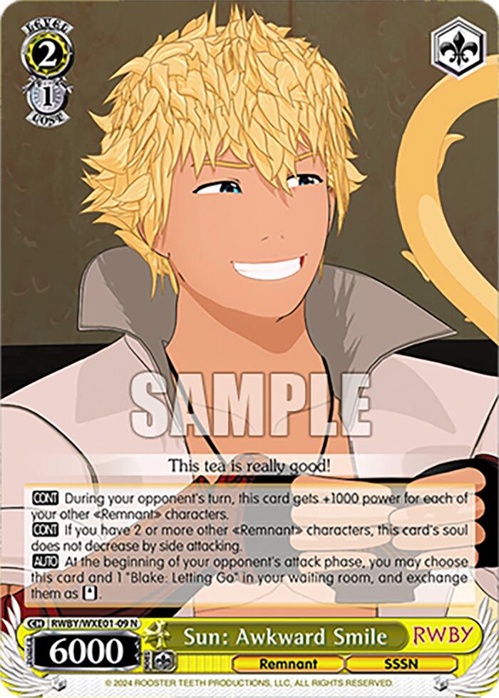 Sun: Awkward Smile - RWBY Premium Booster - Weiss Schwarz