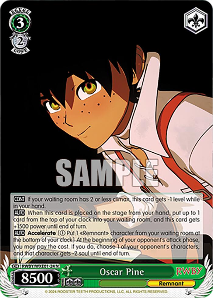 Oscar Pine - RWBY Premium Booster - Weiss Schwarz