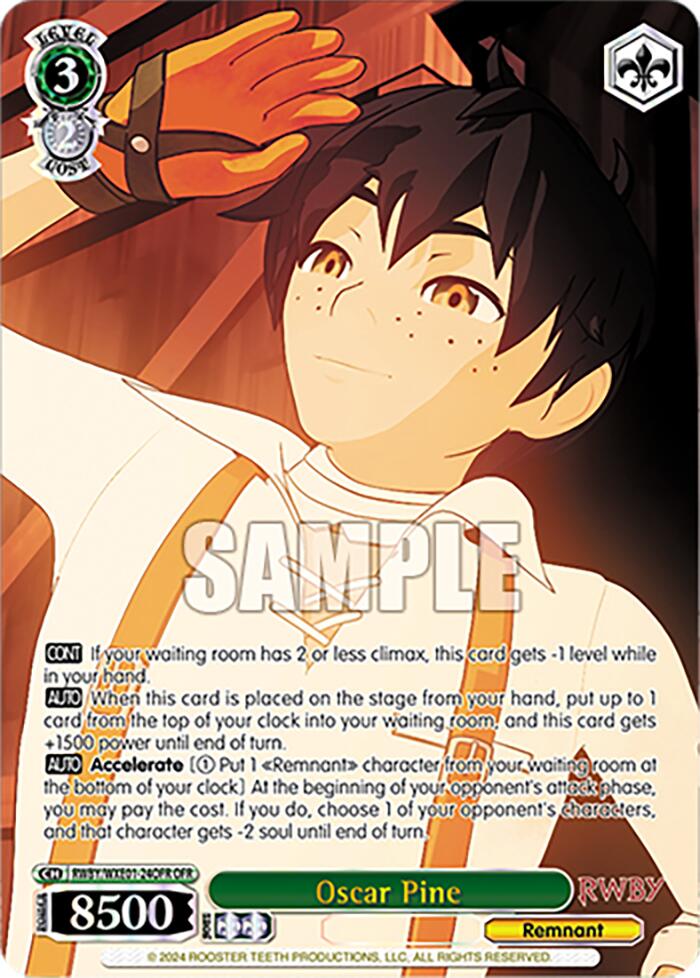 Oscar Pine (OFR) - RWBY Premium Booster - Weiss Schwarz