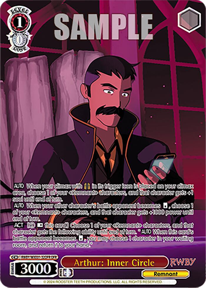 Arthur: Inner Circle (OFR) - RWBY Premium Booster - Weiss Schwarz