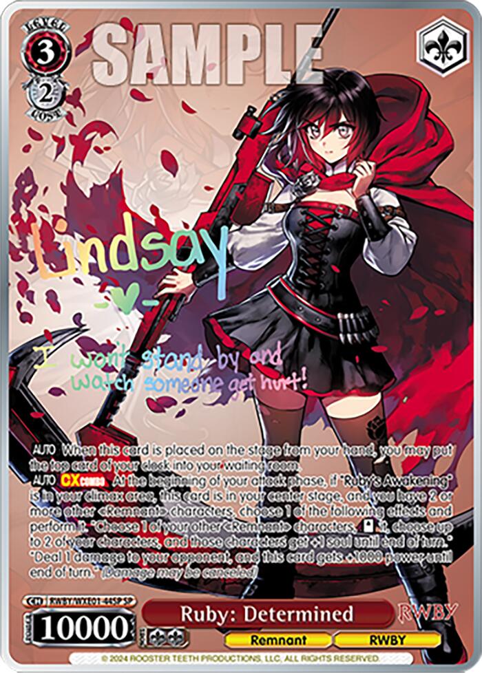 Ruby: Determined (SP) - RWBY Premium Booster - Weiss Schwarz
