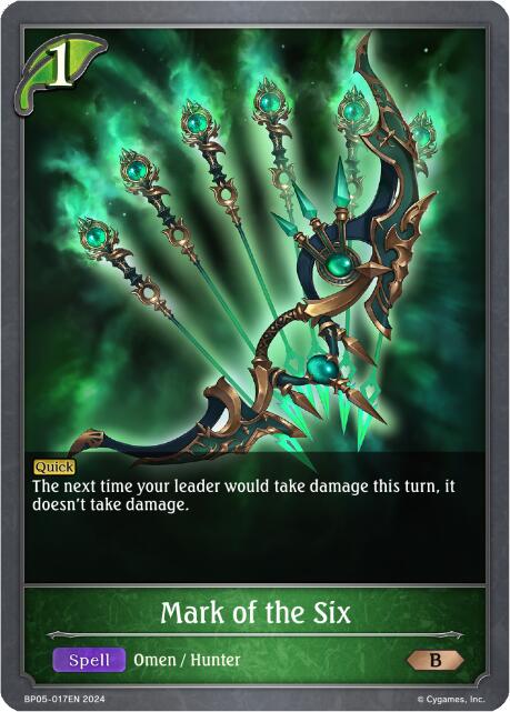Mark of the Six - BP05: Omens Eternal - Shadowverse: Evolve