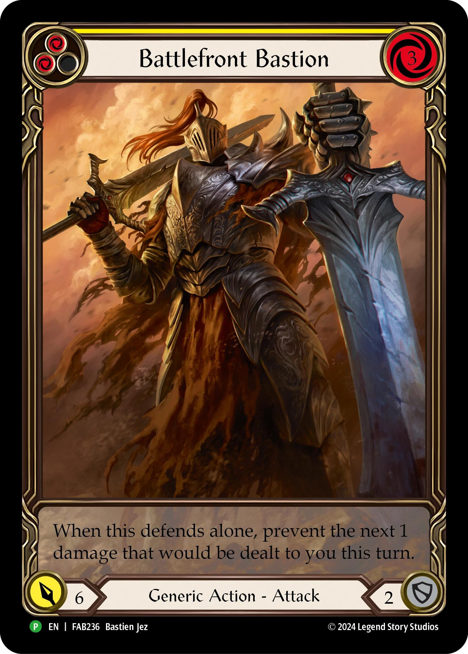 Battlefront Bastion (Yellow) - FAB236 - Flesh and Blood: Promo Cards ...